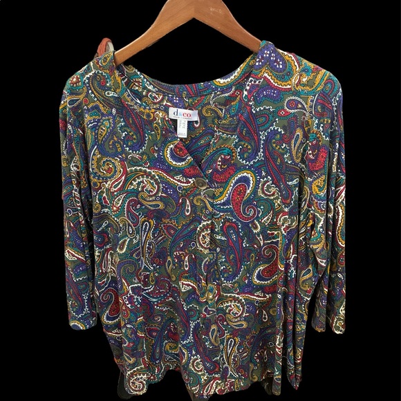 Denim&Co | Tops | Denim Company Plus Size 34 Sleeve Top | Poshmark